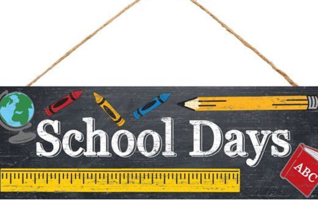 School Days Wreath Sign - Teacher Sign - Wreath Enhancer - Wreath ...