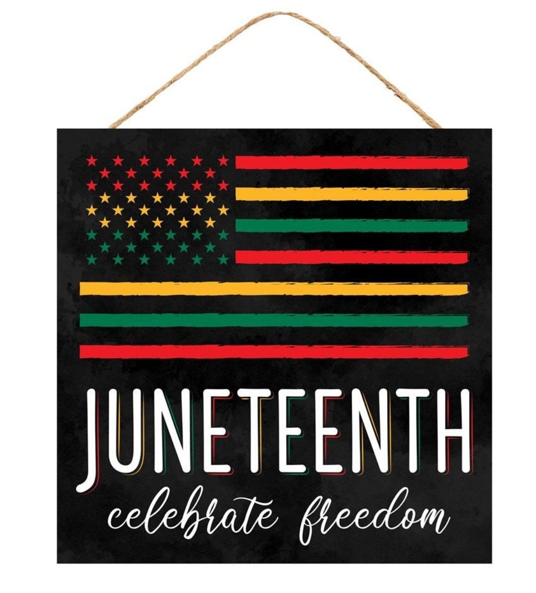Juneteenth Celebrate Freedom Wreath Sign - Juneteenth Sign - Etsy