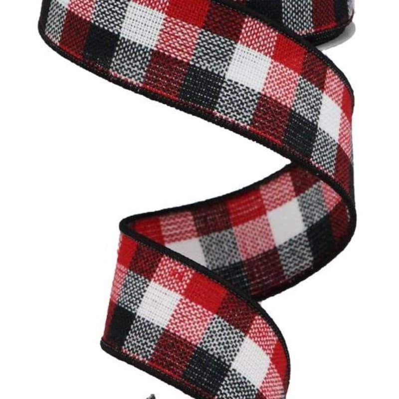 Red Plaid Ribbon - Etsy