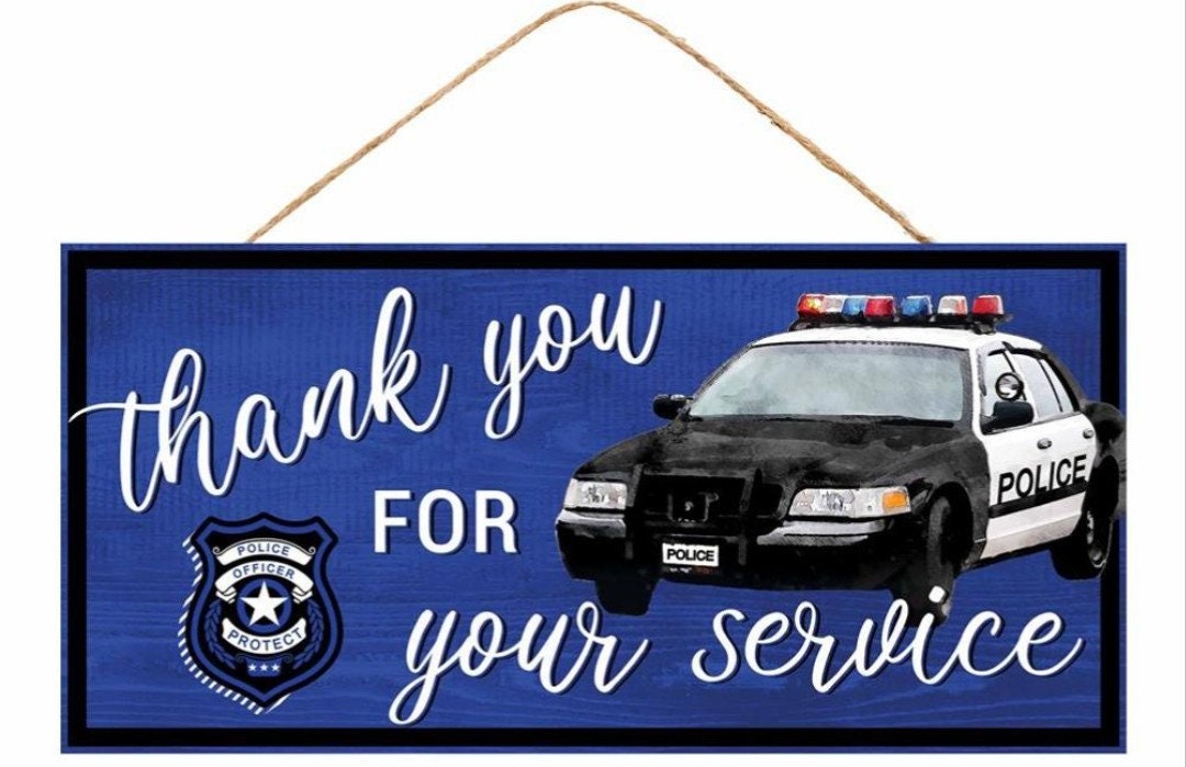 Thank You for Your Service Police Wreath Sign Police Support Sign - Etsy