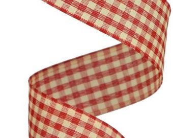 Red Gingham Ribbon - Etsy