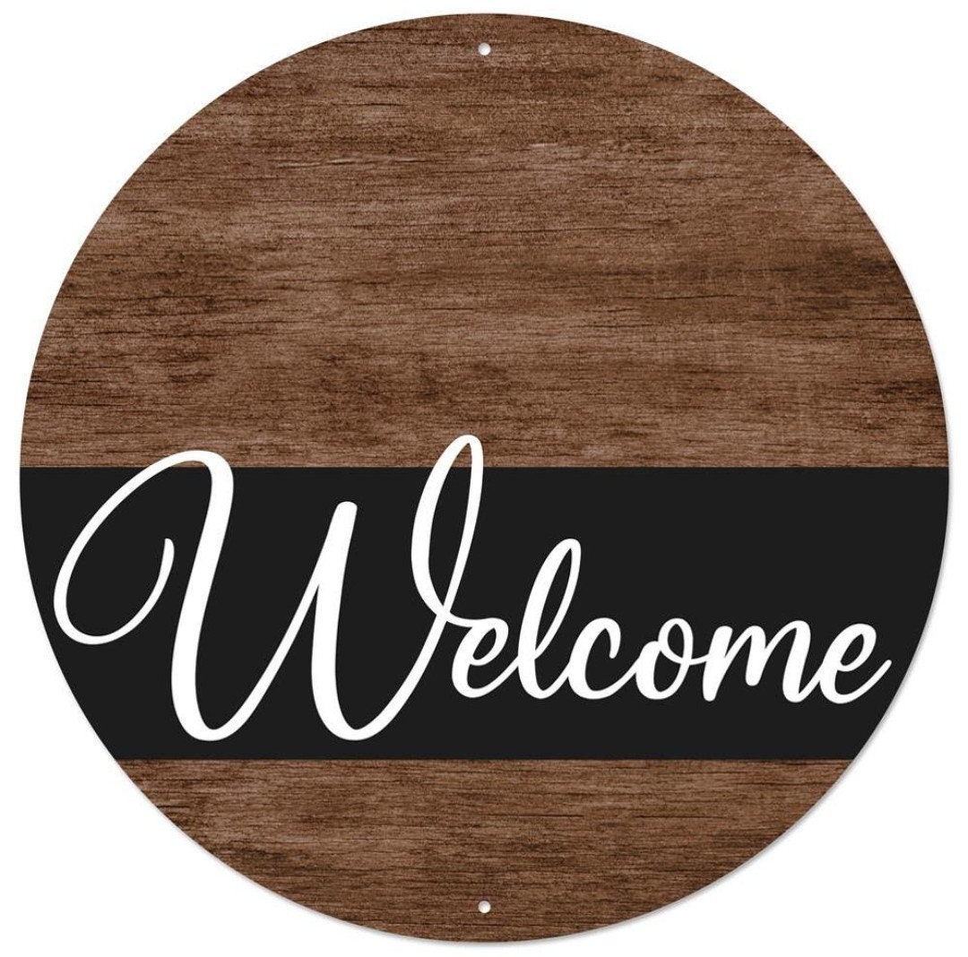 12 Round Metal Welcome Wreath Sign Everyday Wreath Sign - Etsy