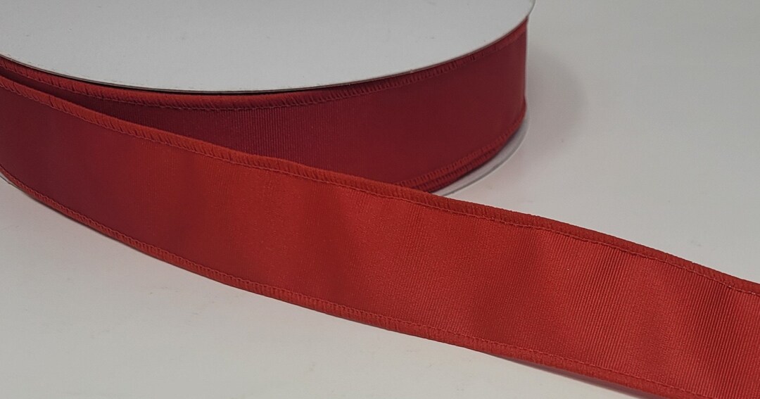 50 Yards 1.5 Wired Ribbed Red Satin Ribbon - Etsy