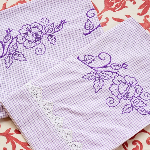 Purple Checkered Bedding - Etsy