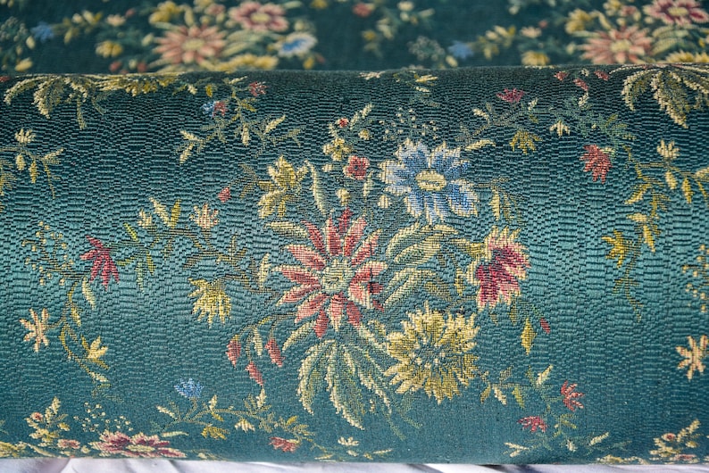 16m ~ (price/meter) Rare Floral Tapestry Furniture Upholstery Fabric ...