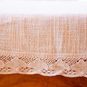 Antique Rustic French Pure Linen Tablecloth Canvas Vintage Homespun ...