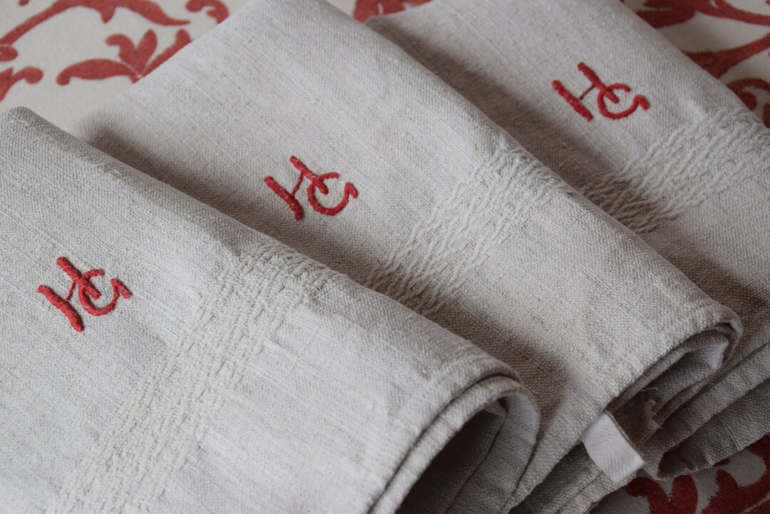 Antique Pure Hemp Dish Towel Organic Hemp Tea Towel Rustic Bio Linen HG ...