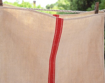 HEAVY Extra Long Antique Grainsack Rustic Hemp Grain Sack Homespun Feedsack Vintage Bag ...