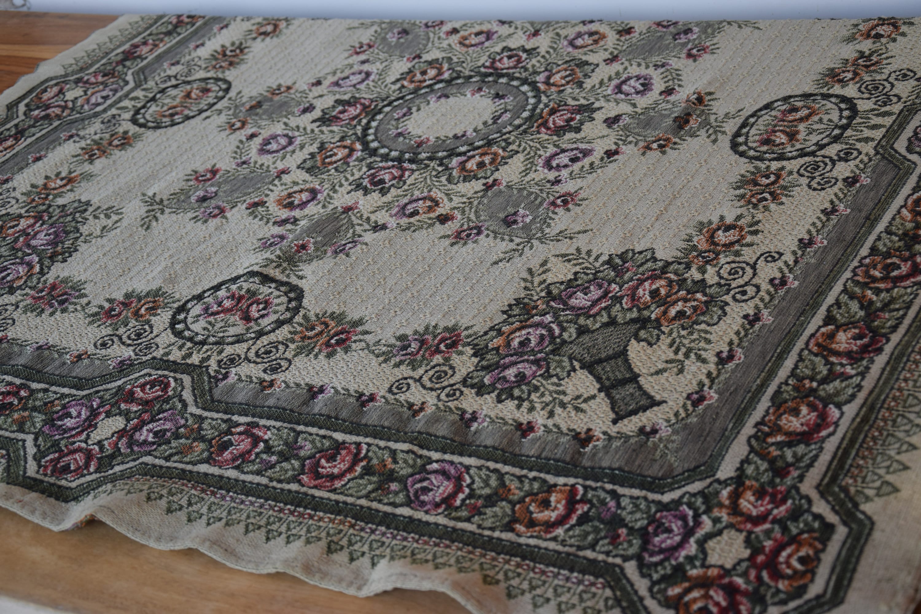 Antique Vintage Rustic GOBELIN TAPESTRY European Tablecloth - Etsy