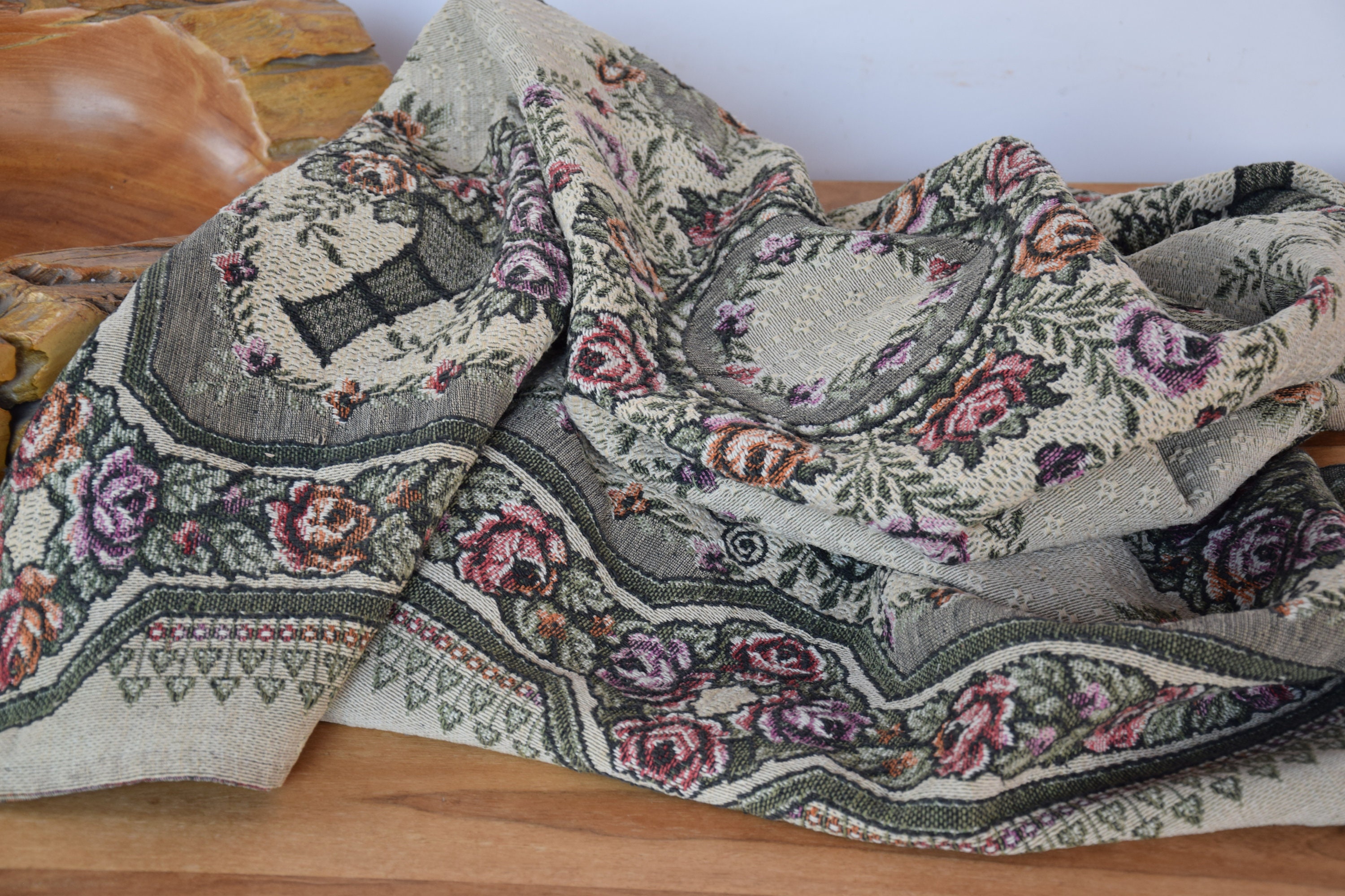 Antique Vintage Rustic GOBELIN TAPESTRY European Tablecloth - Etsy