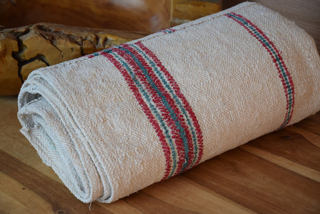 RARE HEAVY Herringbone Antique Rustic Hemp Tablecloth Blanket Material ...