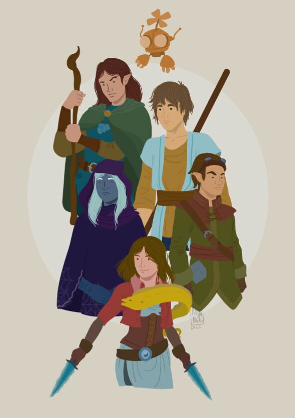 DnD party poster Fantasy and si-fi. RPG tabletop custom illustration ...