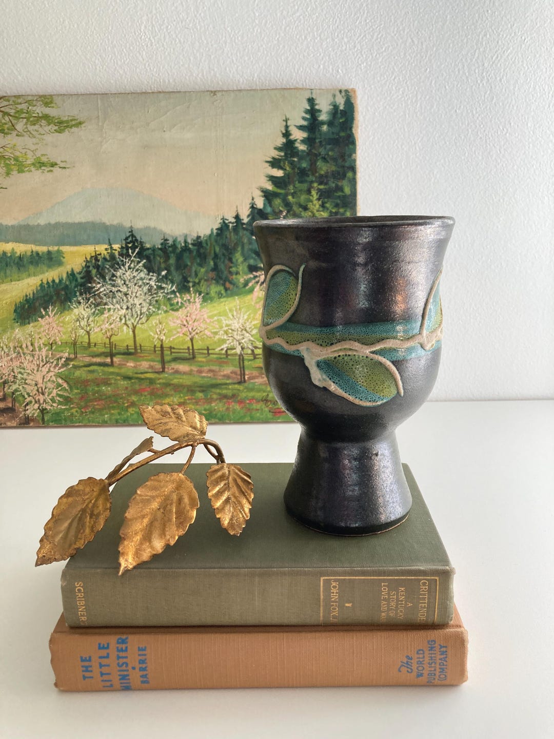 Vintage Italian Pottery Vase | Textural Goblet Style Pottery | MCM ...