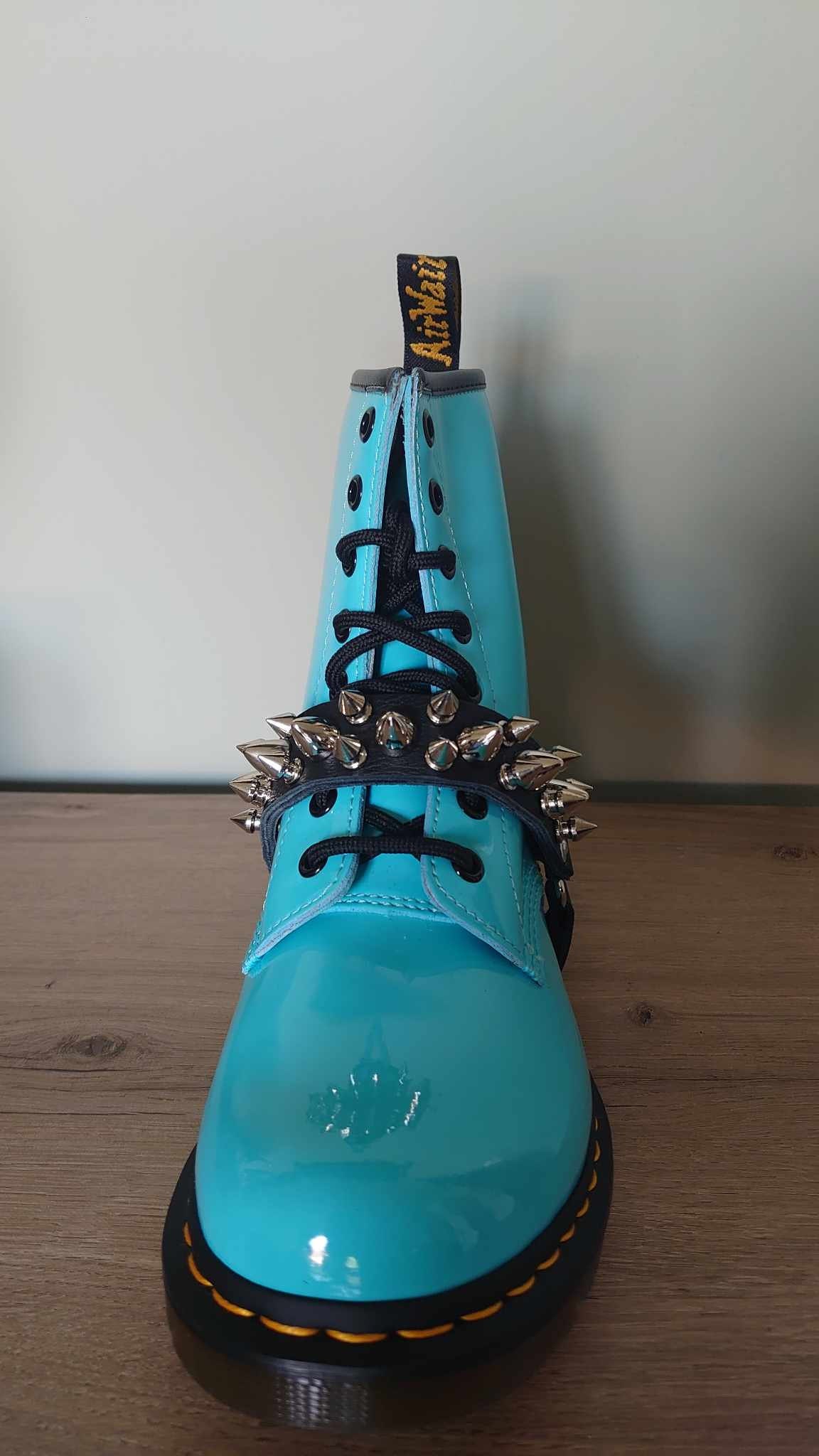 Black Leather Bootstrap and Silver Studs, Boot Harness / Punk Style ...