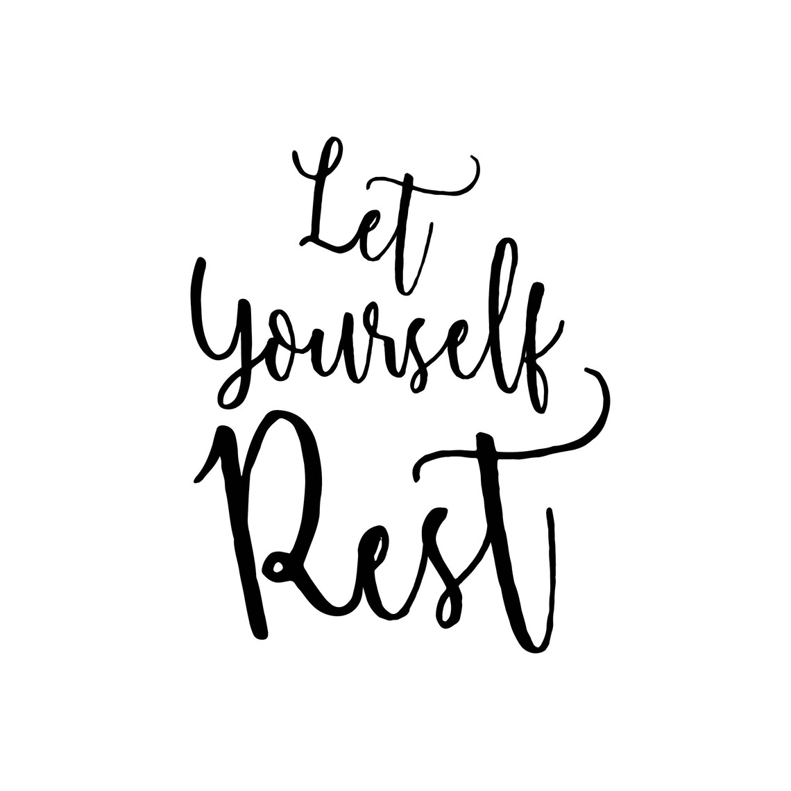 Let Yourself Rest - Minimal Digital Black and White Art Quote Download ...