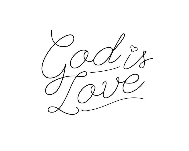 GOD IS LOVE Minimal Christian Wall Word Art Quote Download - Etsy