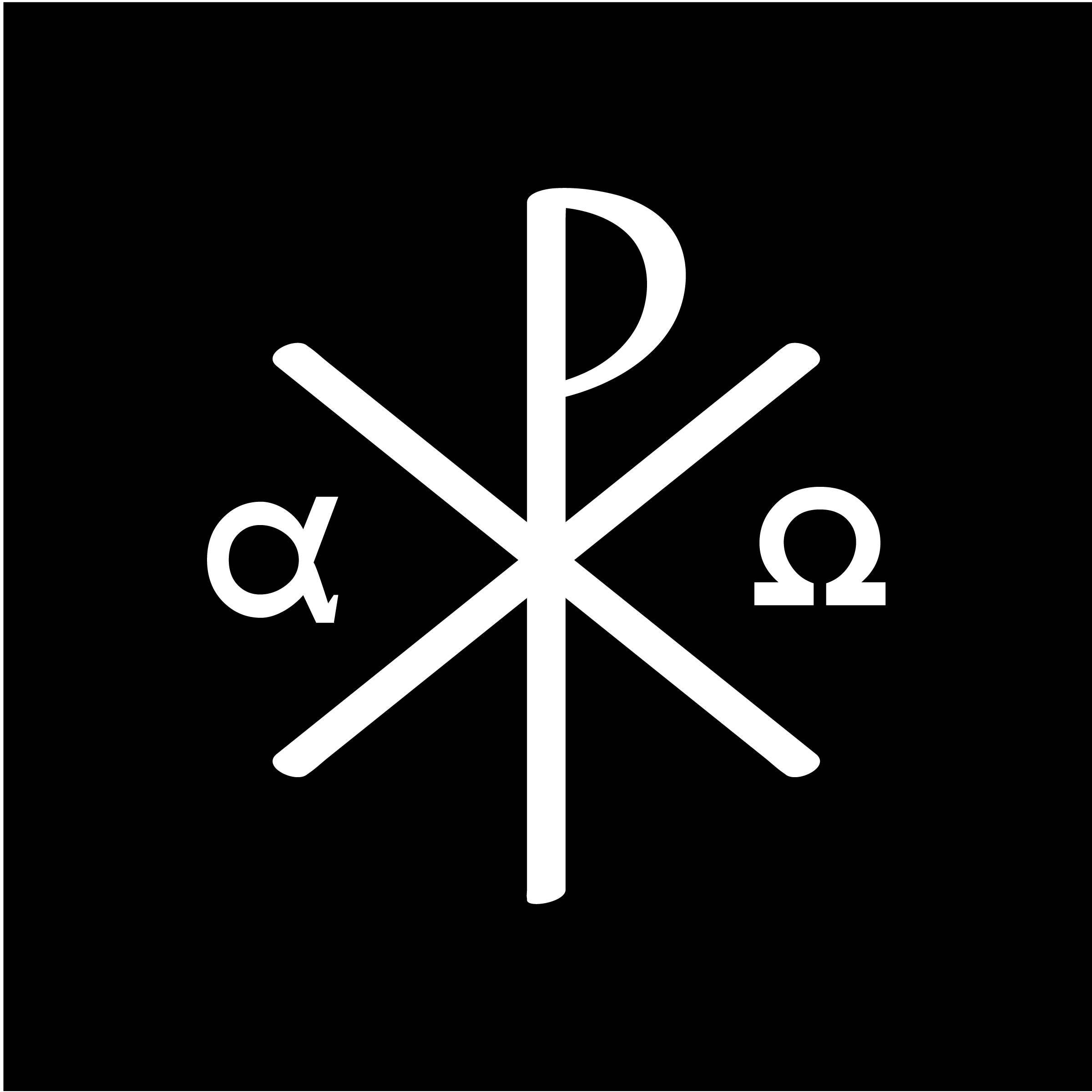 Jesus Chi Rho Symbol With Alpha and Omega Art - Minimal Christian Art ...