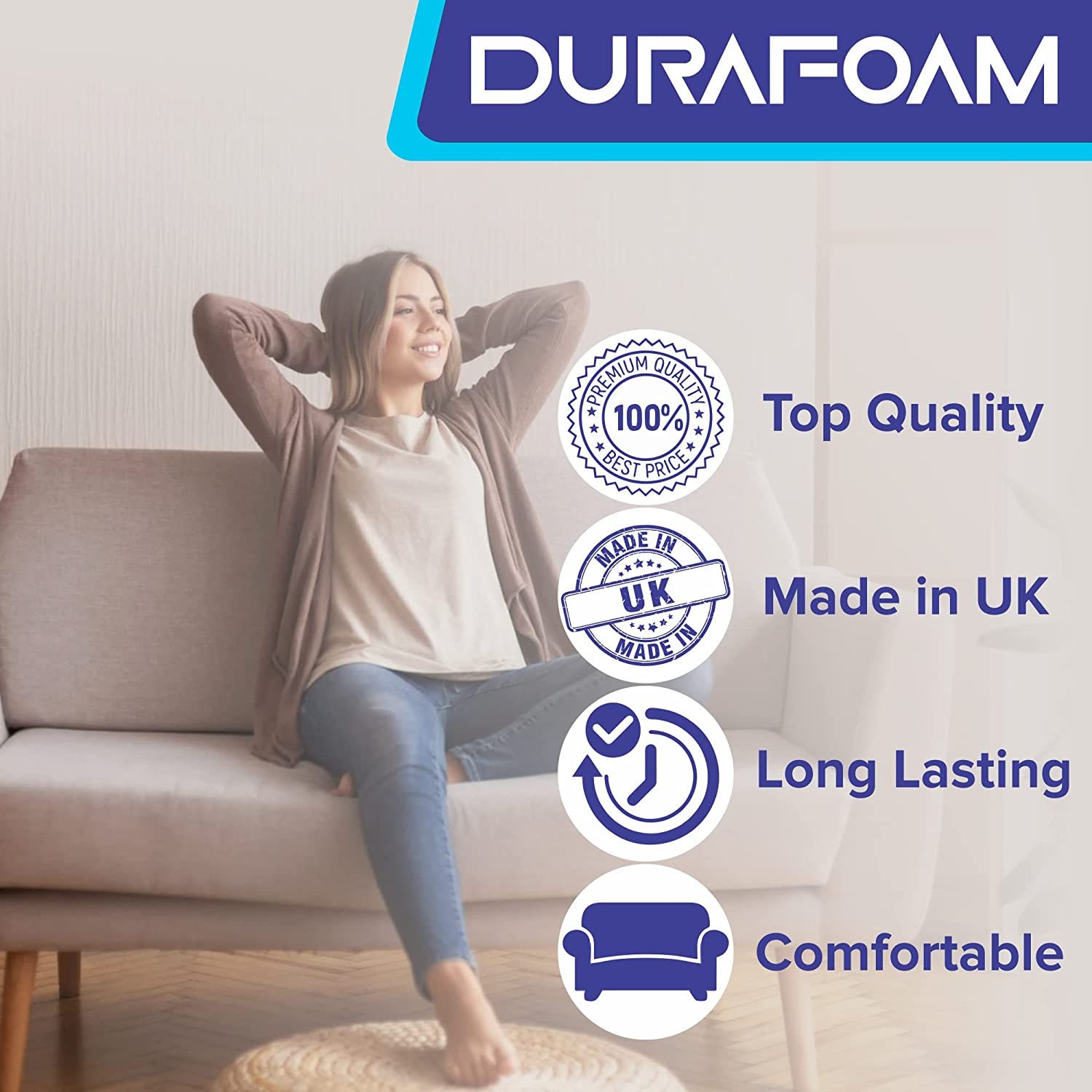 DURAFOAM Upholstery Foam Sheet - DF190B - Available in Various Sheet ...