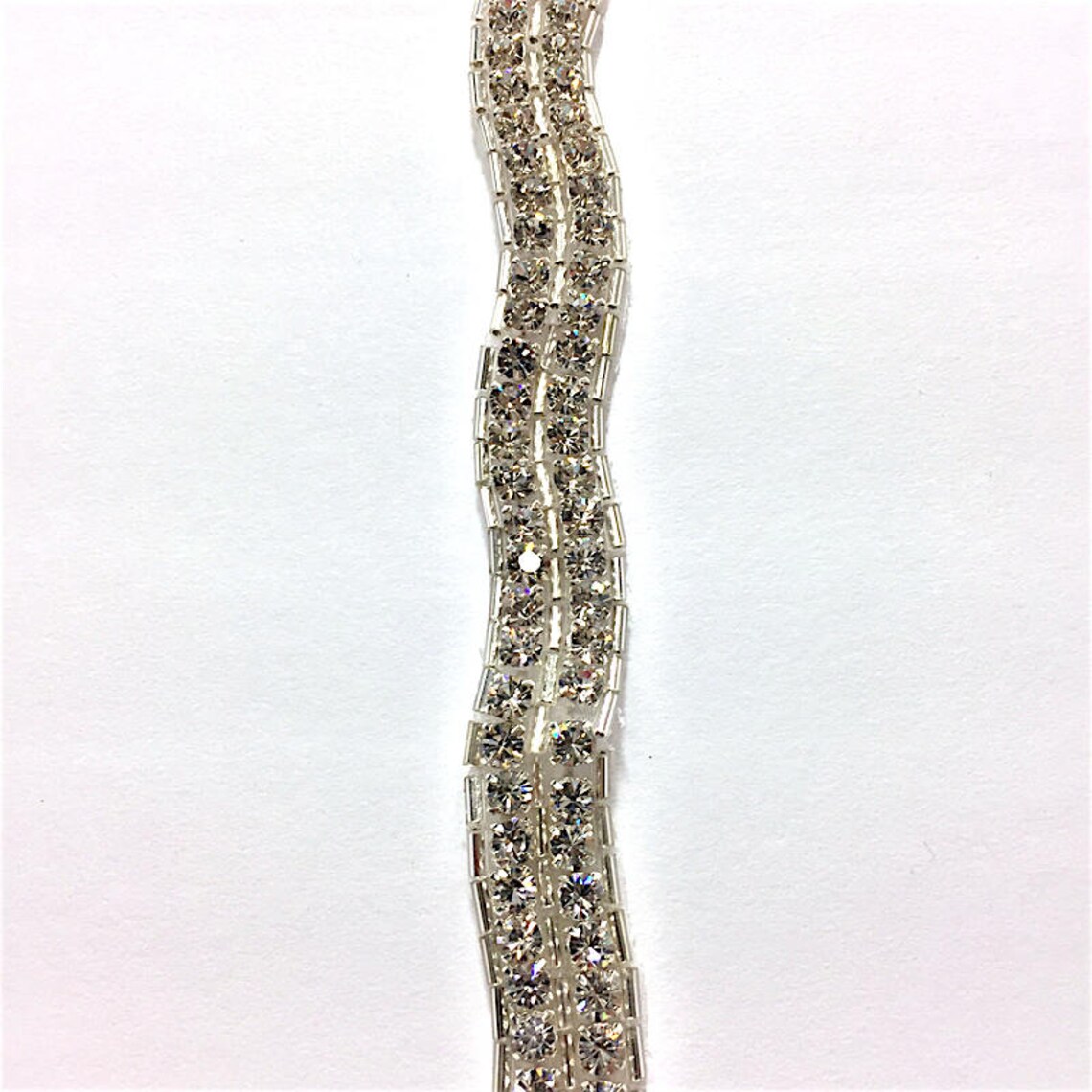 1/2 Crystal Beaded rhinestone trim Silver QR9007 | Etsy