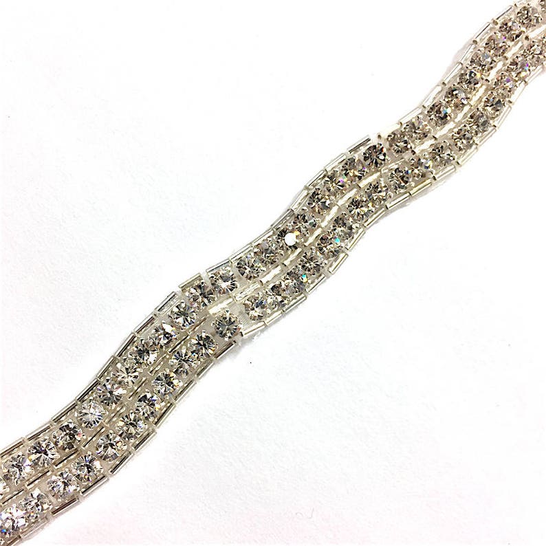 1/2 Crystal Beaded rhinestone trim Silver QR9007 | Etsy 1/2 Crystal Beaded rhinestone trim Silver QR9007 | Etsy
