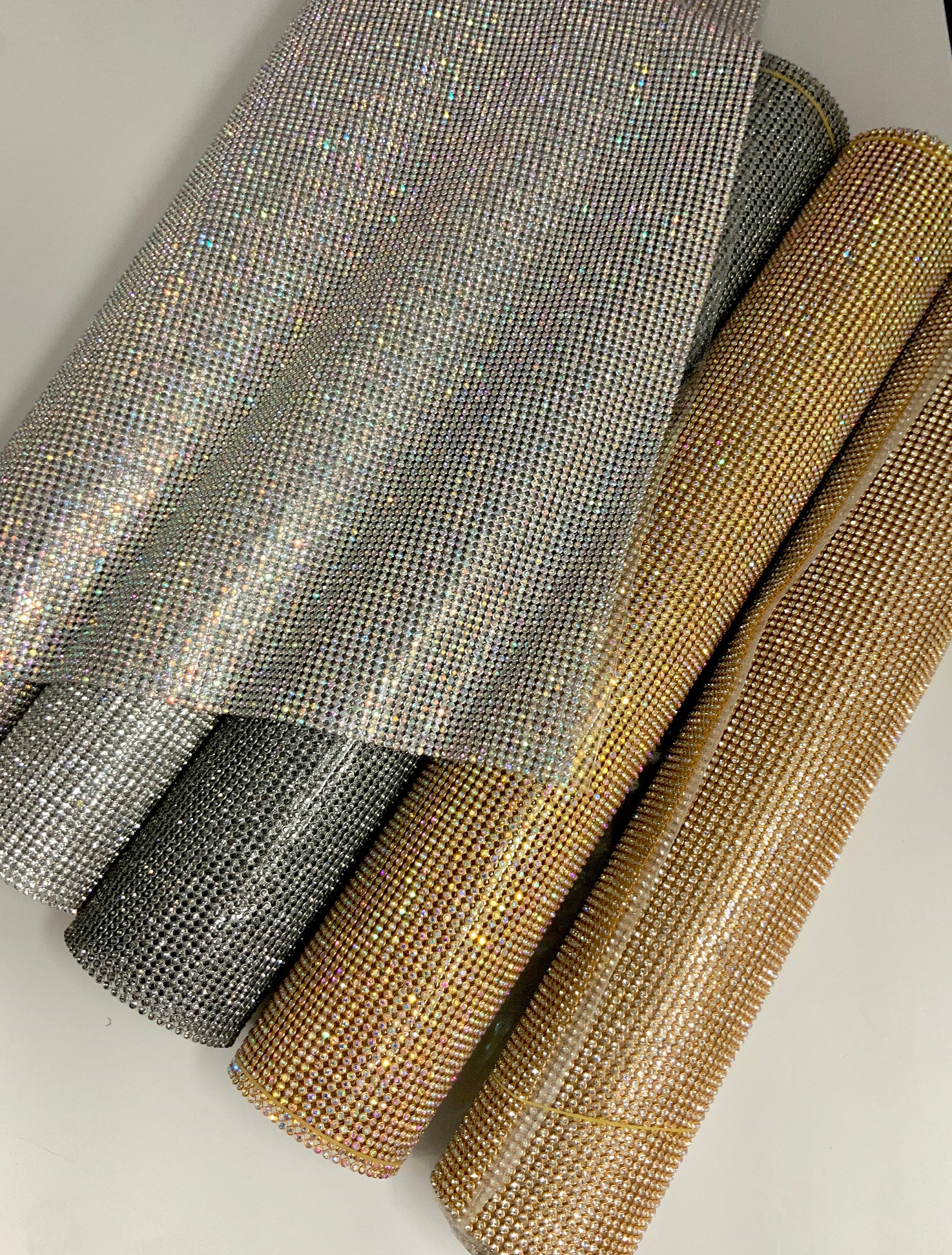 2mm Rhinestone Sheet / Rhinestone Fabric , 46 Inches Long and 15 Inches ...