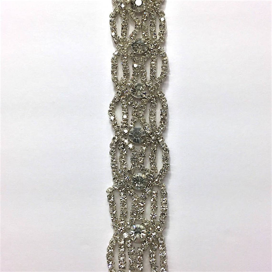 1 1/2 Crystal Beaded Rhinestone Trim Silver QRGY6026 - Etsy
