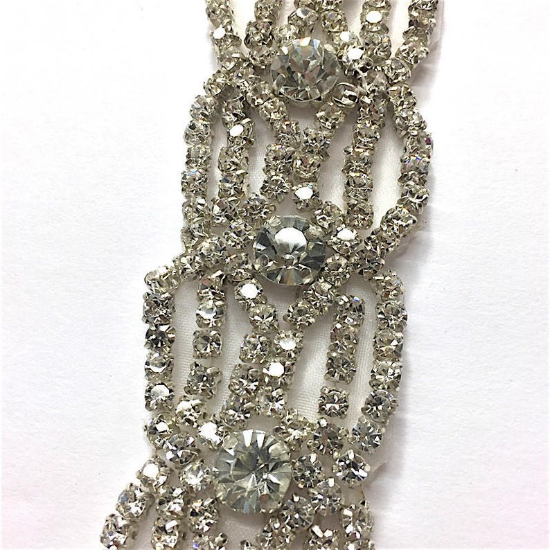 1 1/2 Crystal Beaded Rhinestone Trim Silver QRGY6026 - Etsy