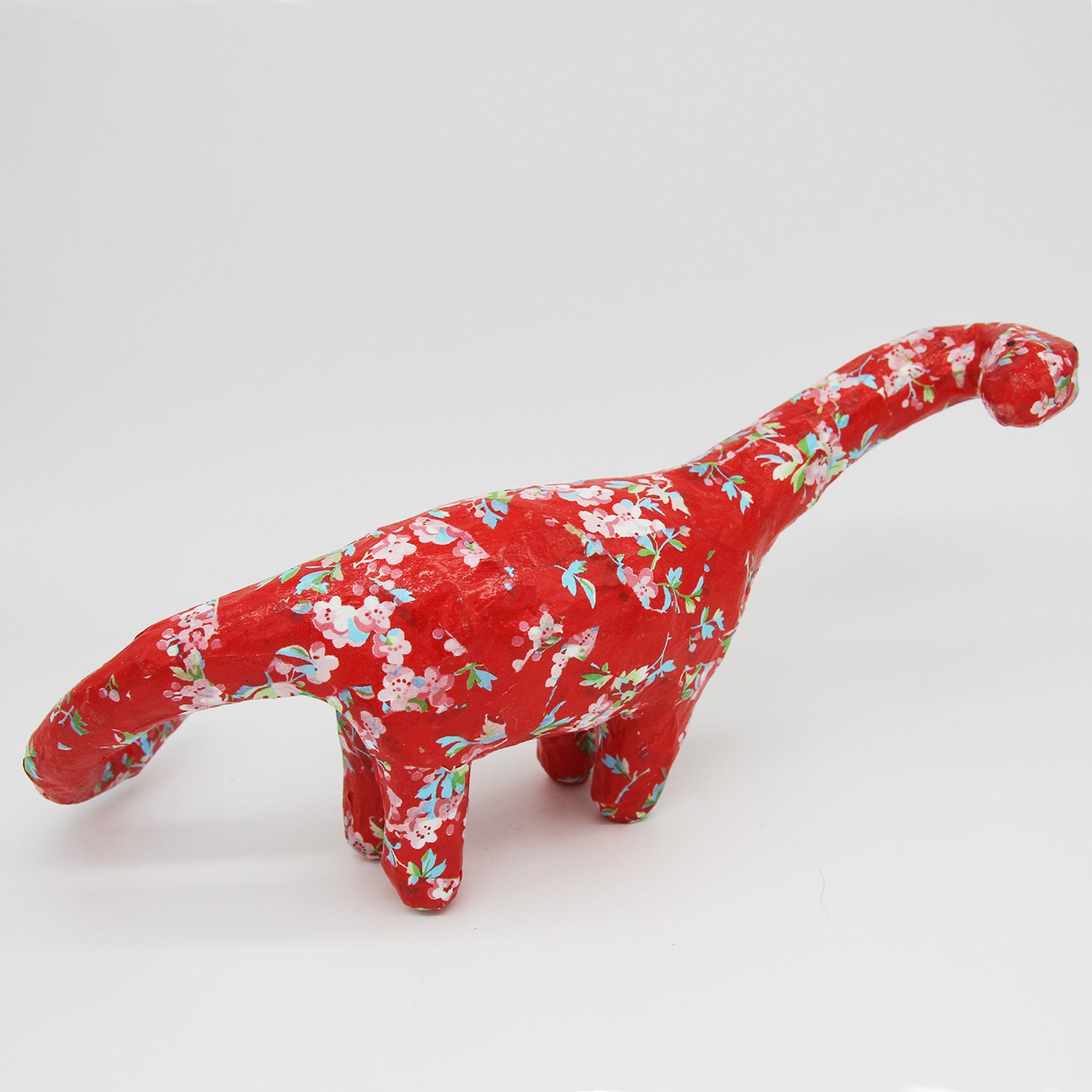 Red Paper Mache Dinosaur Diplodocus - Etsy Israel