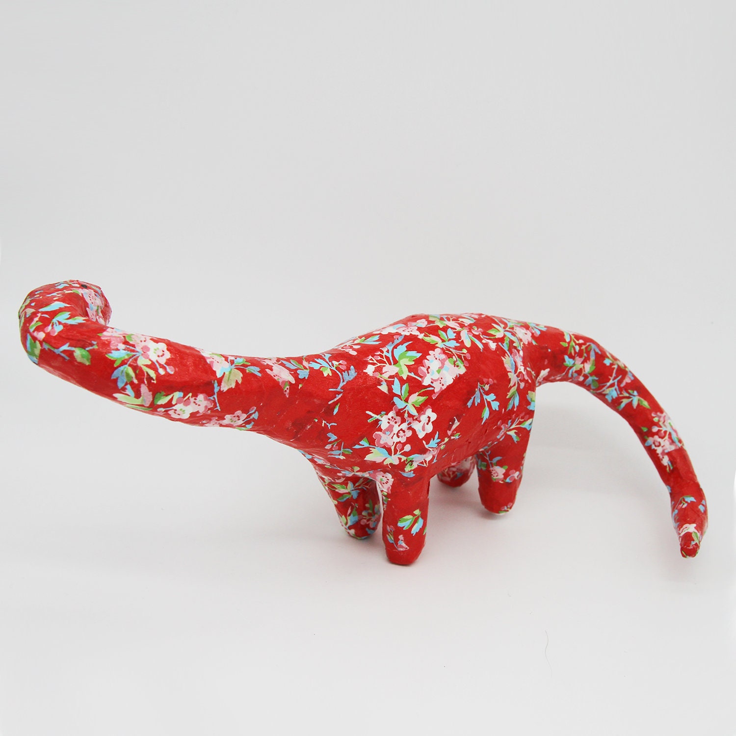 Red Paper Mache Dinosaur Diplodocus - Etsy Israel