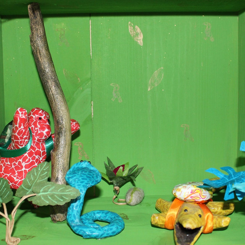 3D Box or Diorama, Entirely Hand Made With Paper Mache Animals ...