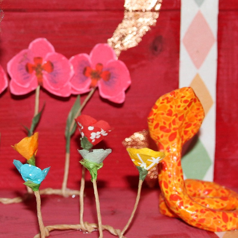 3D Box or Diorama, Entirely Hand Made With Paper Mache Animals ...