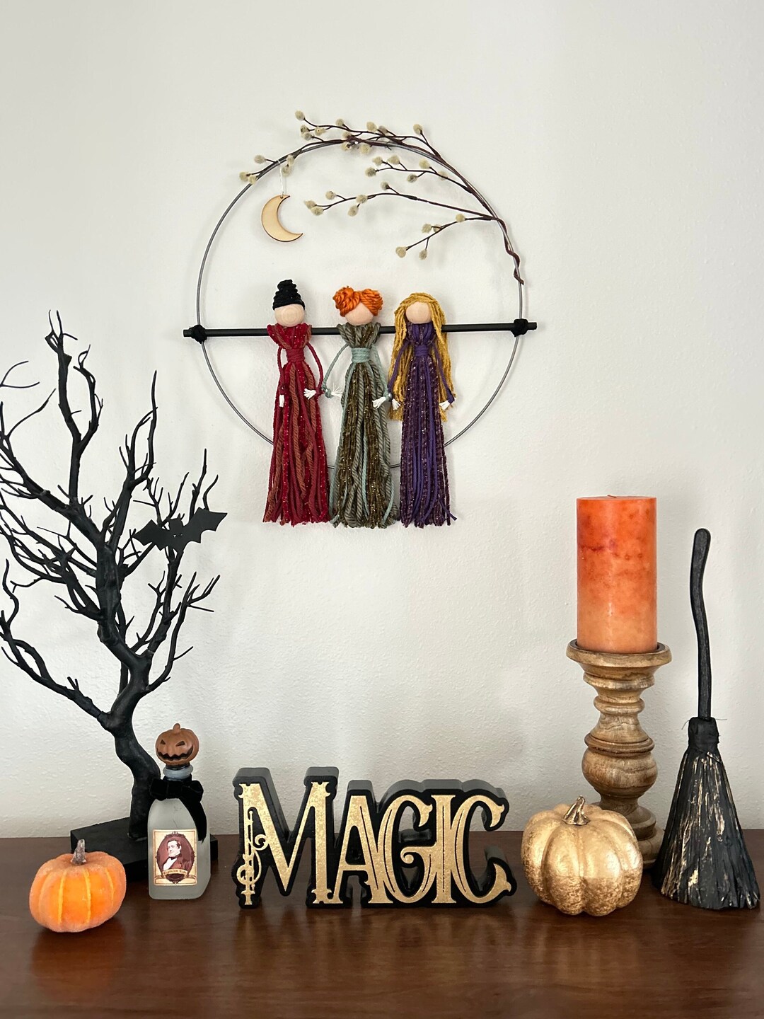 Hocus Pocus Wall Decor, Halloween Witch Decor, Sanderson Sisters Wreath ...