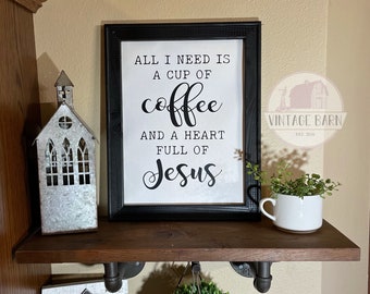 Coffee and Jesus Sign | Etsy