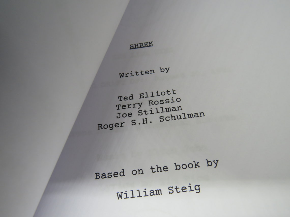 Shrek Script - Movie Script Replica - Etsy