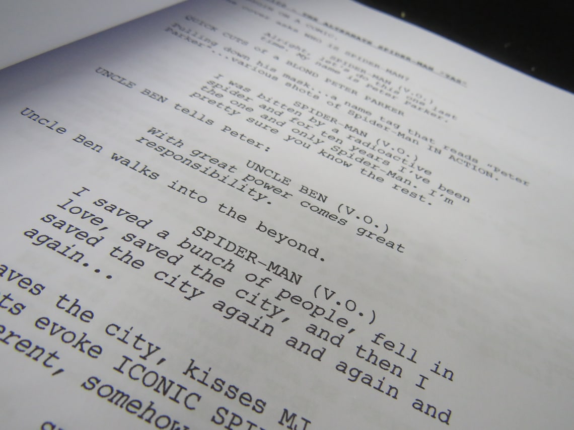 Spider-Man Into The Spider-Verse Movie Script Replica | Etsy