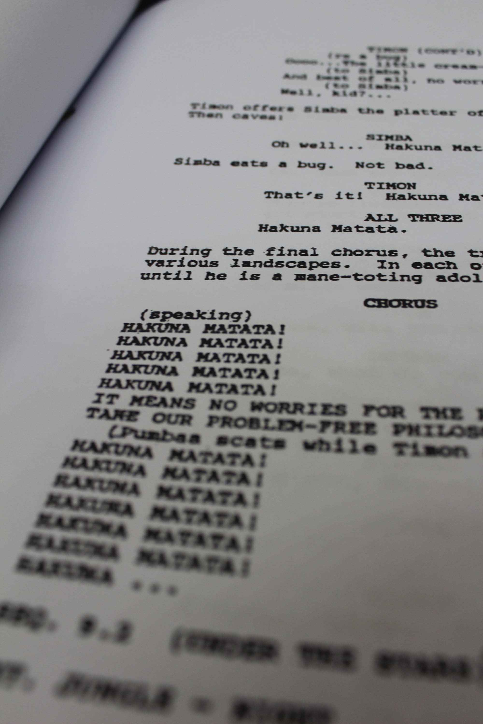 The Lion King Script Movie Script Replica | Etsy