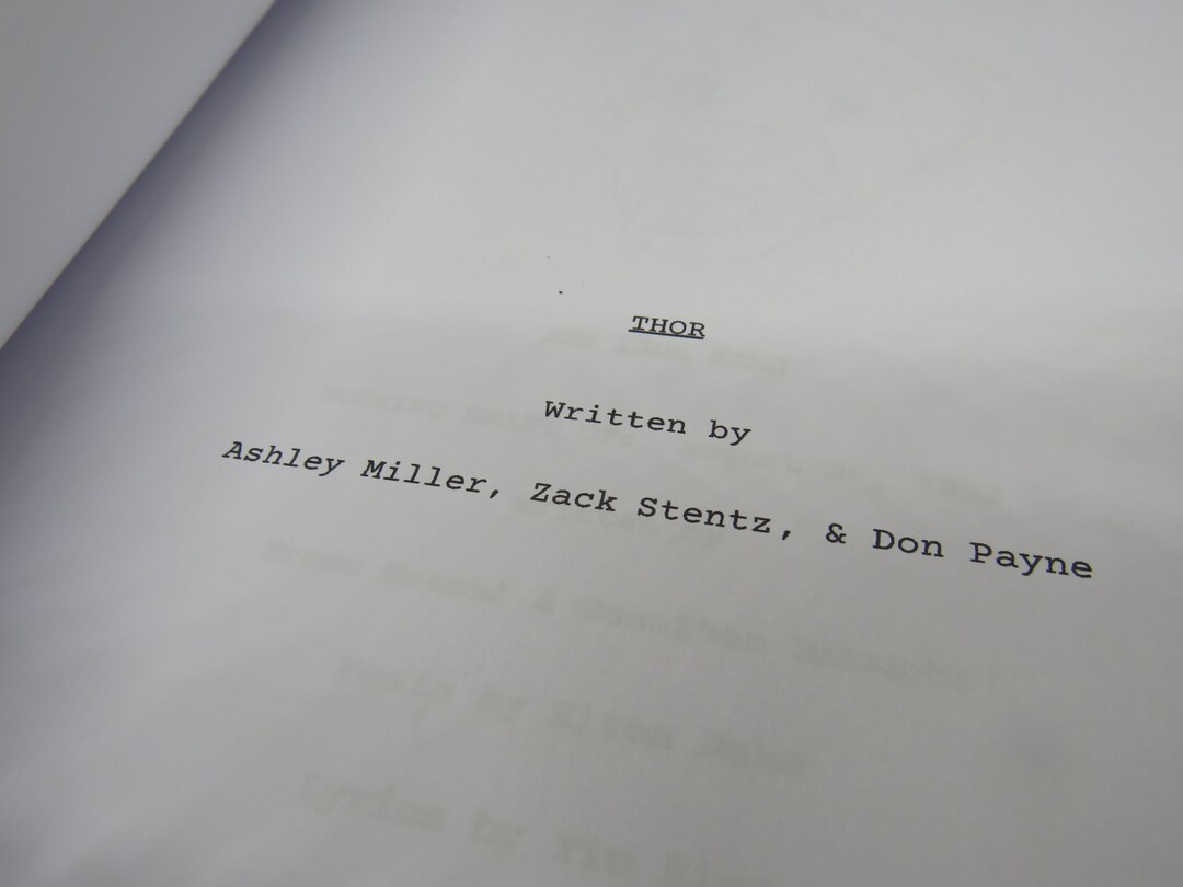 Thor Script - Movie Script Replica - Etsy