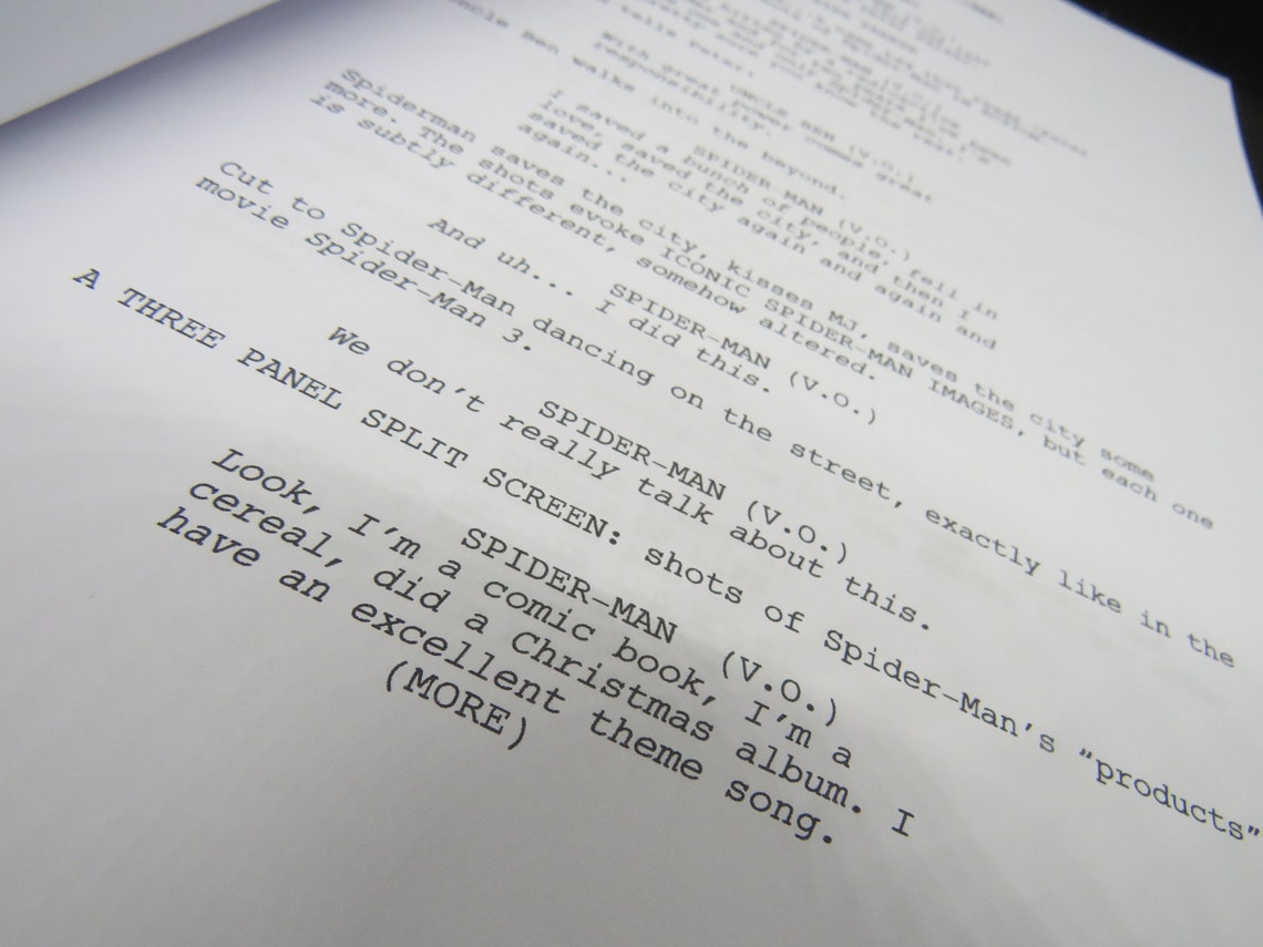 Spider-Man Into The Spider-Verse Movie Script Replica | Etsy