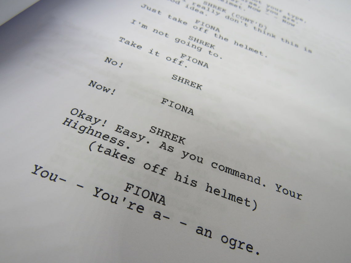 Shrek Script - Movie Script Replica - Etsy