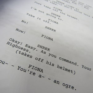 Shrek Script - Movie Script Replica - Etsy