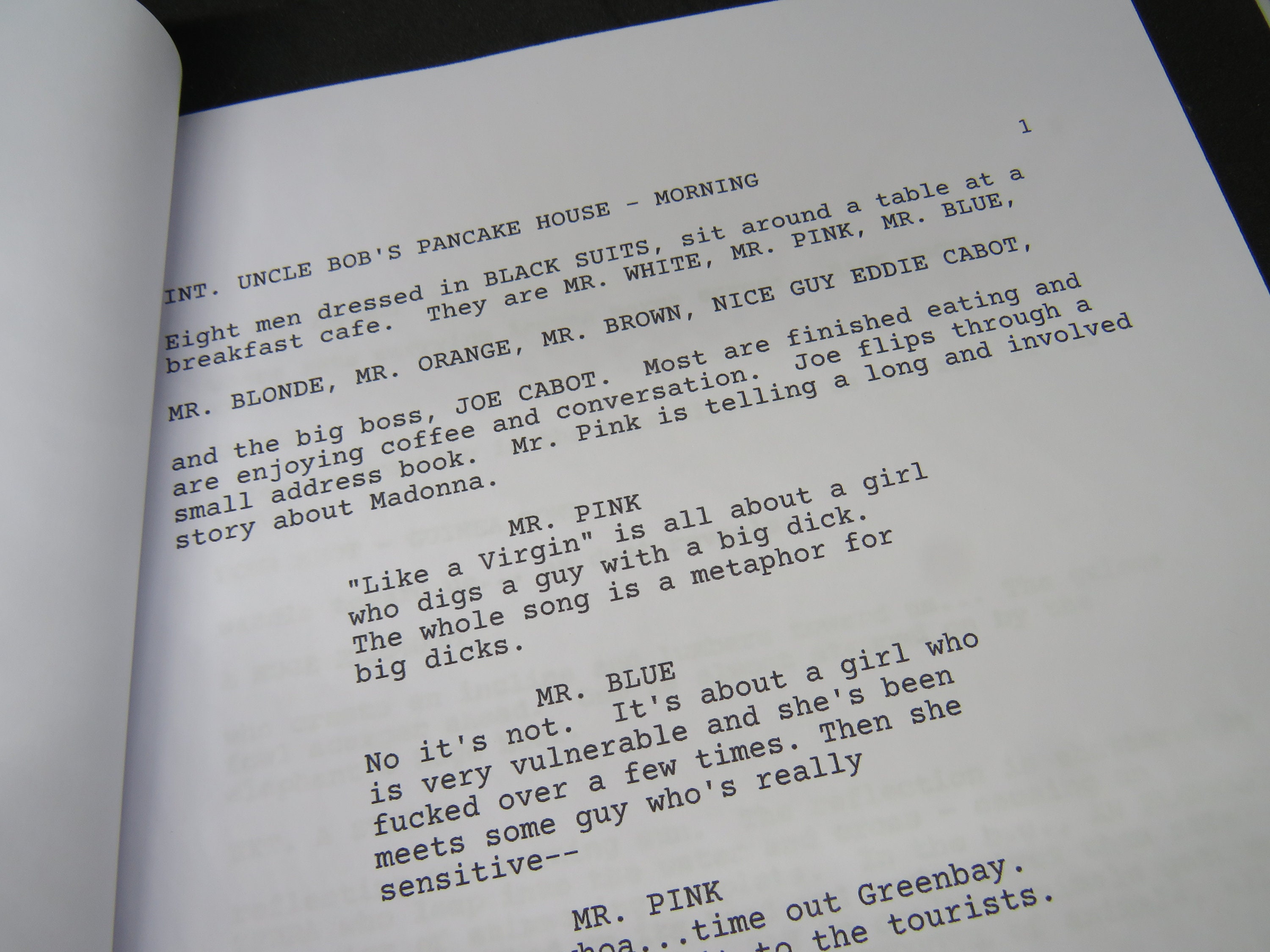 Reservior Dogs Script Movie Script Replica | Etsy