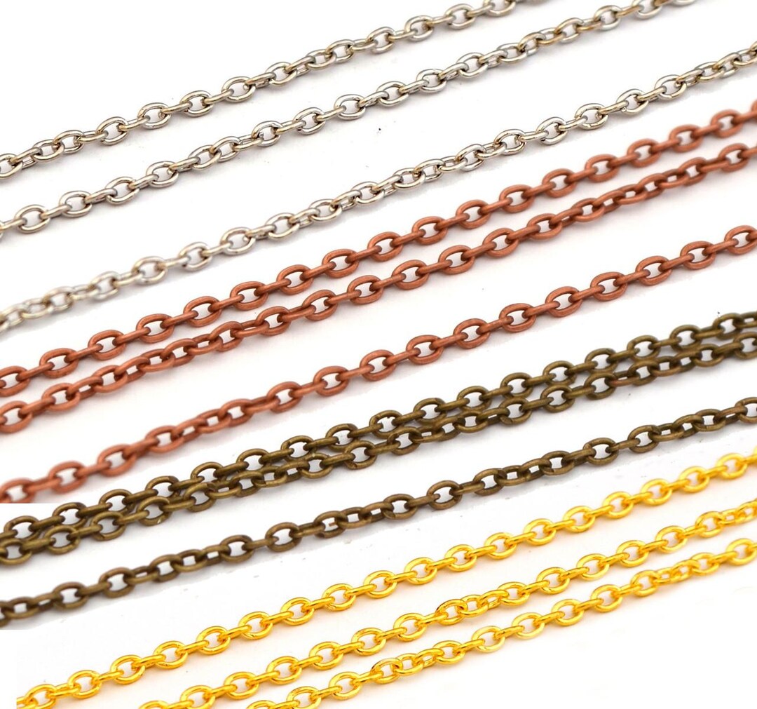 5M of 3x2mm Oval Mesh Metal Chain - Etsy
