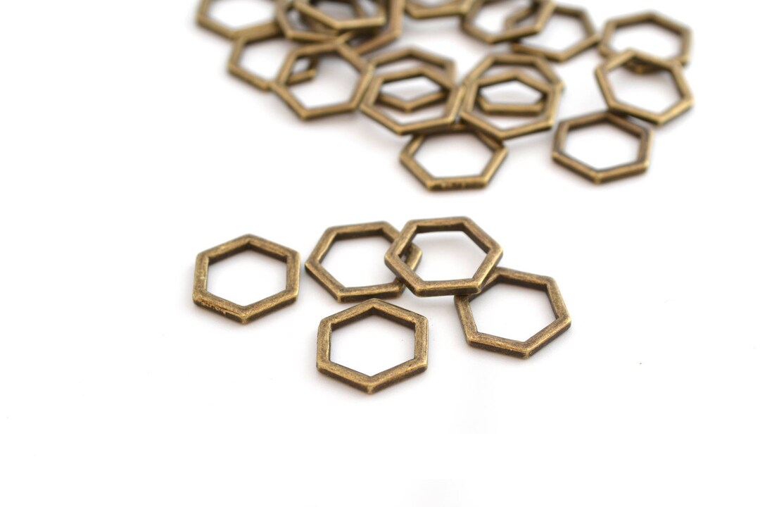 10 11mm Metal Bronze Hexagon Connectors - Etsy