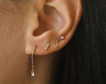 Gold earring dangles | Etsy