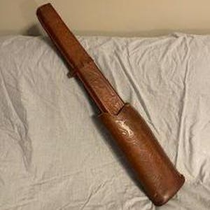 Vintage Hand Tooled Leather Gun Case. 1970s Western Rifle Scabbard. 2 ...