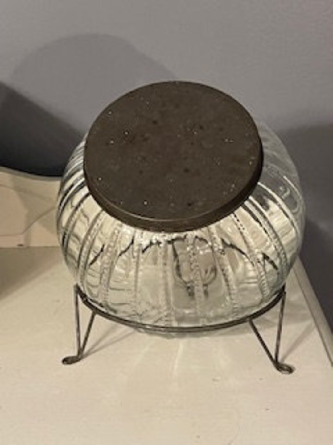 Antique Hoosier Jar. 1920s Round Blown Glass Candy Store Jar on ...