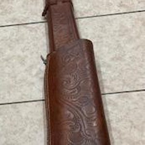 Vintage Hand Tooled Leather Gun Case. 1970s Western Rifle Scabbard. 2 ...