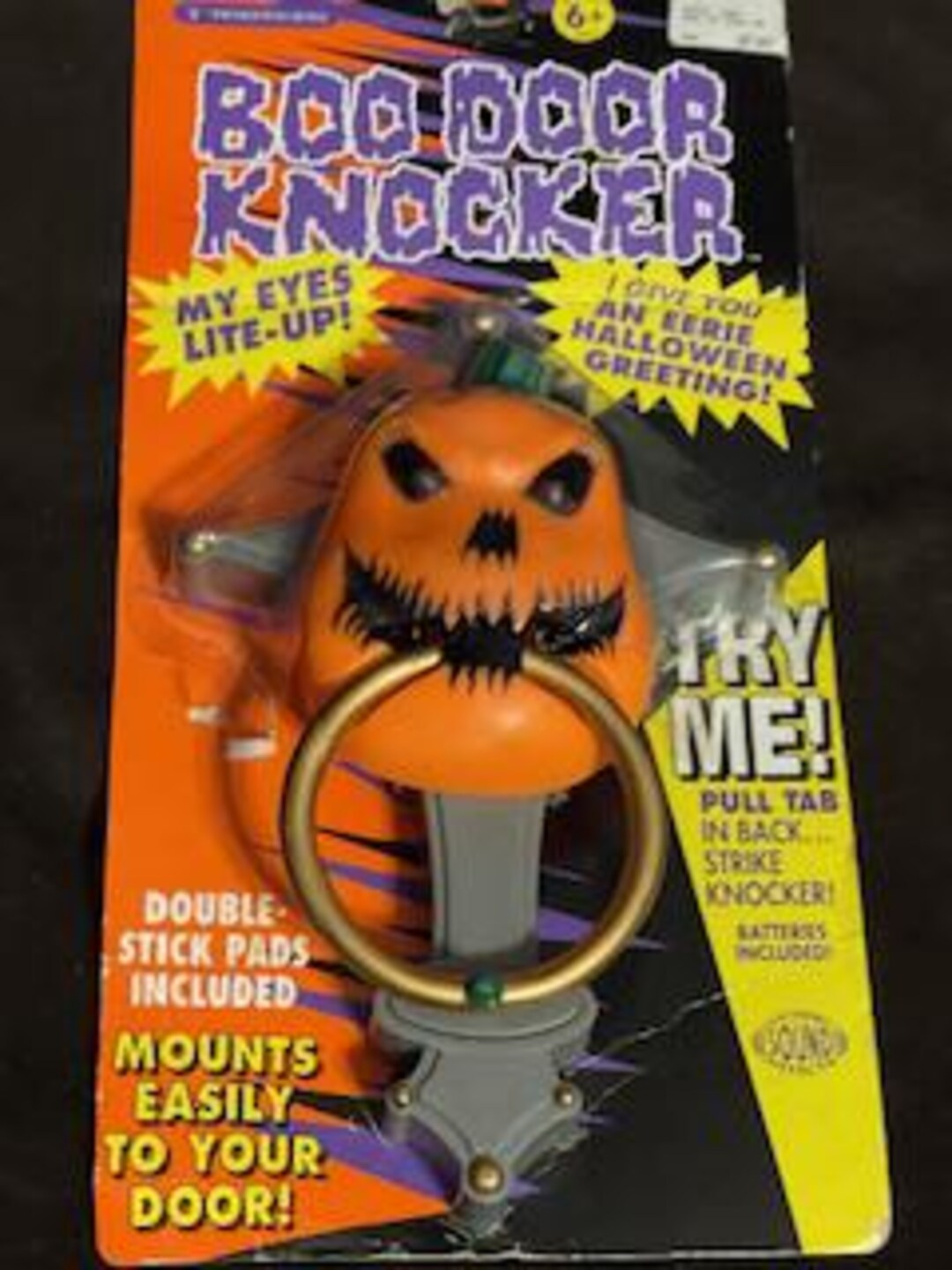 Vintage NOS Halloween Boo Door Knocker. 1993 Battery Operated Pumpkin ...