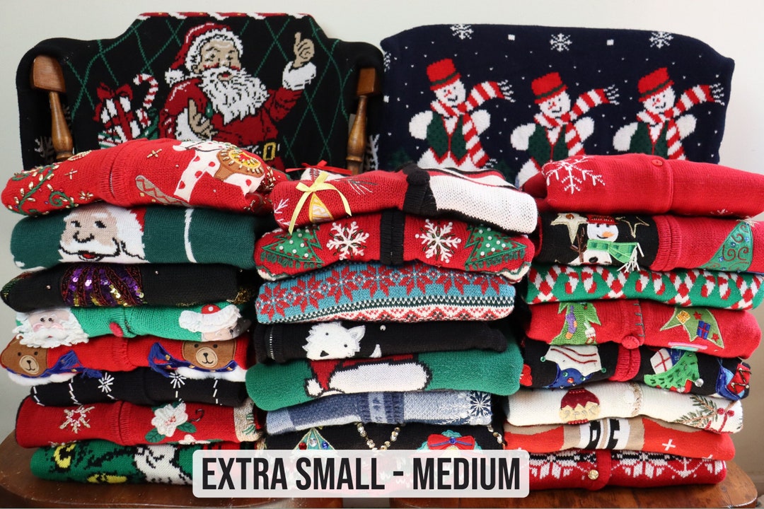 Vintage Christmas Sweaters | Adult Sizes EXTRA SMALL - MEDIUM | 1980s ...