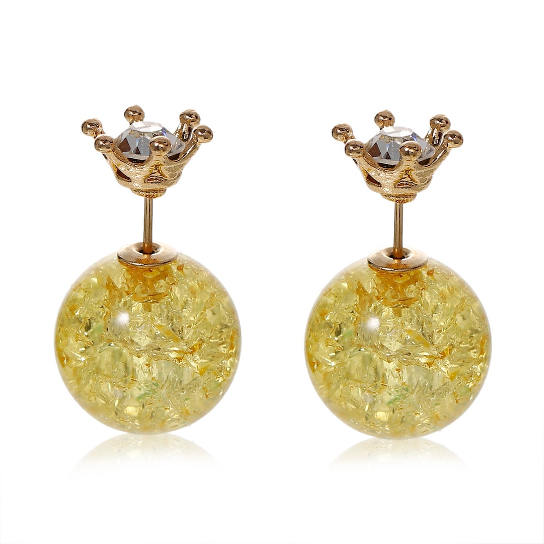 Boucle D'Oreille Puce Simple Face 11 mm Et Poussoir perle de 16 mm ...